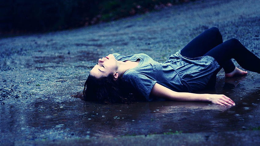 Mood Emotion Women Females Girls Brunette Sad Sorrow Nature Roads Girl